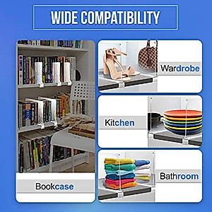 Maxoli – Pack of 6 Clear Acrylic Shelf Dividers, Closets Shelf and Closet Separator for Organization in Bedroom, Kitchen and Office Shelves Plastic Shelve Divider for Closet Organizer.