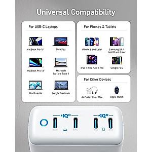 Anker USB C 120W, 547 Charger, PowerPort III 4-Port Charging Station for MacBook Pro/Air, iPhone 13/13 Mini / 13 Pro / 13 Pro Max / 12, Galaxy, Pixel 4/3, iPad, iPad Mini, and More