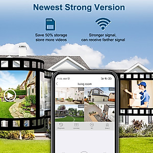 [Newest Strong Version]ISOTECT 11.6''Monitor, High-efficiency Video Coding Monitoring NVR Wireless Security Camera System,8CH Full HD 3MP CCTV Security System,6 IP66 Waterproof Cameras,2TB HDD