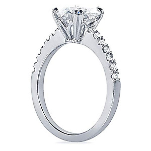 Kobelli Forever One Moissanite and Lab Grown Diamond Engagement Ring 1 3/4 CTW 14k White Gold (DEF/VS), 6.5