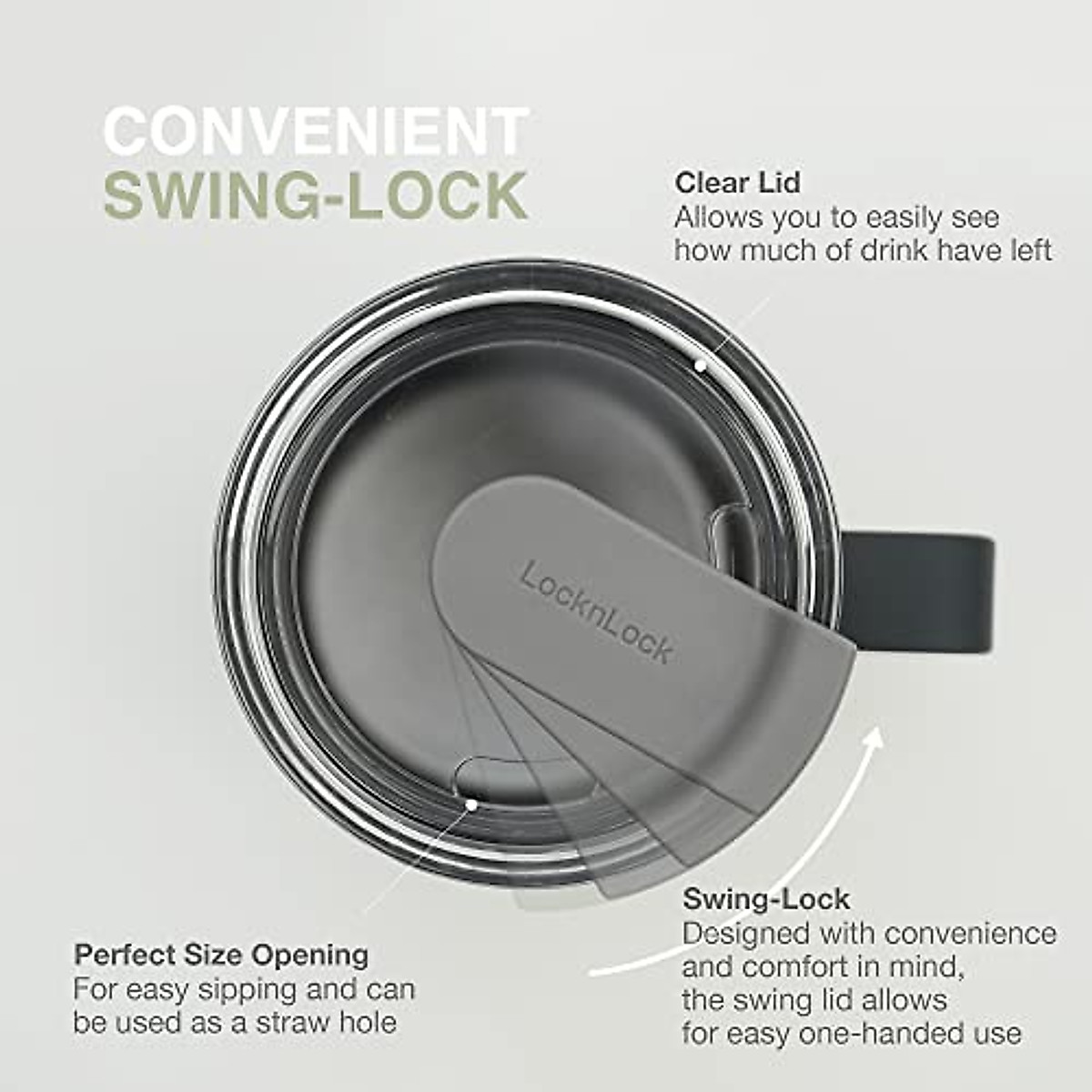 LocknLock Stainless Steel Double Wall Insulated with Handle, Lid, 16 oz, Navy Metro Mug, 1 Count (Pack of 1)