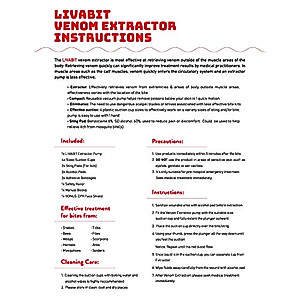 LIVABIT Venom Extractor Suction Pump, Snake Bite, Bee Sting Kit, Emergency First Aid Supplies for Hiking, Camping, Backpacking | Insect Bug Spider Sting & Rattlesnake Bite Treatment + Bonus CPR Shield