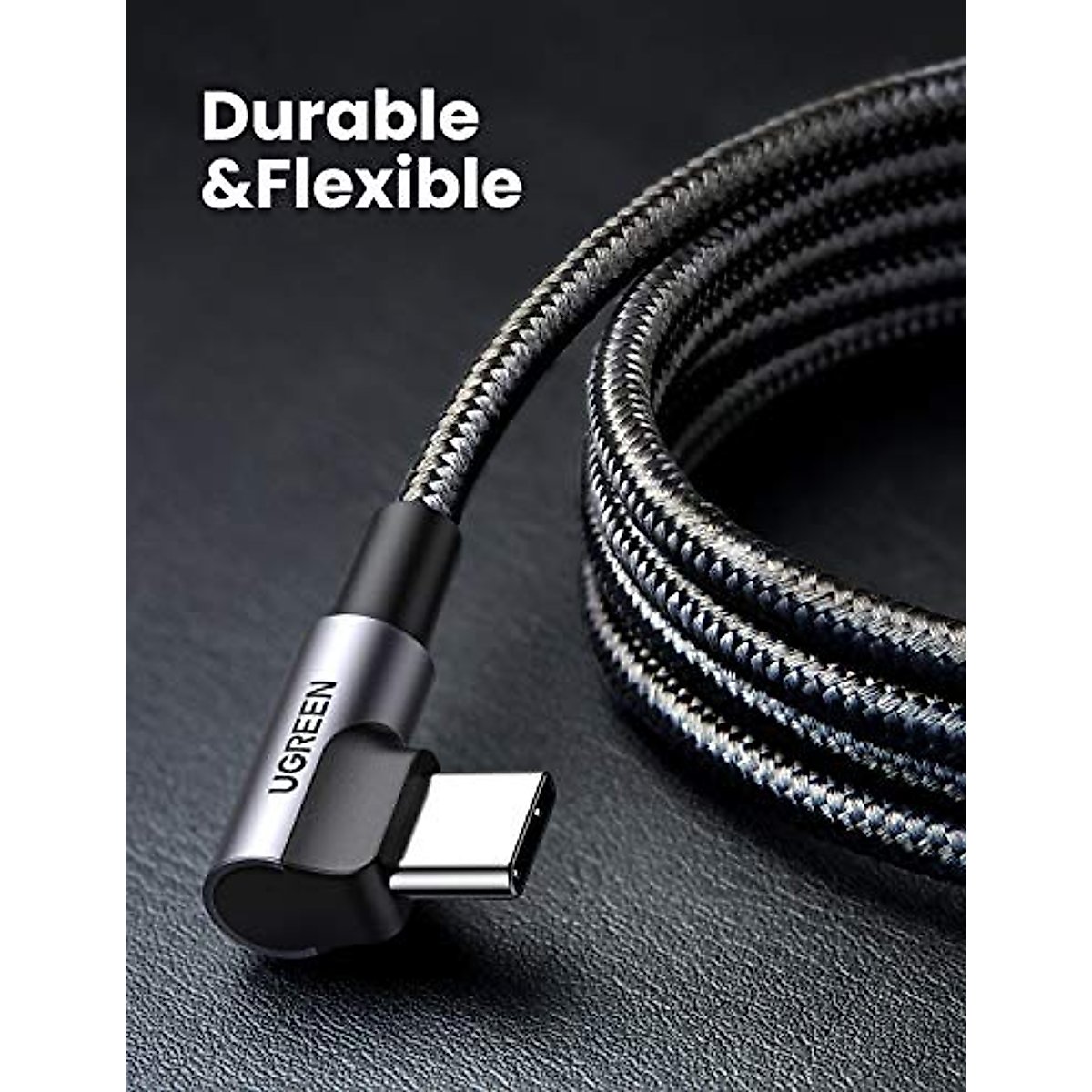 UGREEN Type C to Type C Cable 60W USB C Charger Cable 90 Degree Compatible with with MacBook Pro 2022, iPad Pro 2022, Samsung Galaxy S23/S22/Z Fold/Z Flip, Google Pixel 7/6a, Switch, etc. 3.3FT