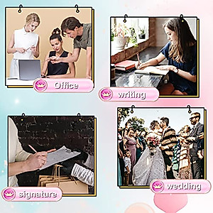 7pcs Rose Gold Ballpoint Pen Set, Metal Rose Gold Glitter Pens Bling Bling Pens Black Ink Dynamic Liquid Pen Gifts for Christmas Birthday Wedding Office Supplies