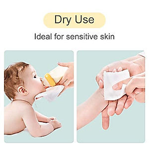 Winner Baby Cotton Tissue, Soft Baby Dry Wipe, Wet and Dry Use, Made of Pure Cotton, 600 Count Unscented Disposable Facial Cotton Tissues for Baby Sensitive Skin