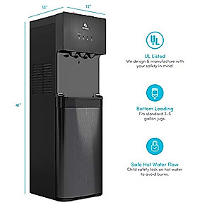 Avalon A3BLK Self Cleaning Bottom Loading Water Cooler Dispenser & Water Cooler Dispenser Base, Pedestal Height Extender for Bottom Loading and Bottleless Models, Base-BLK