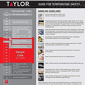 Taylor Instant Read Digital Meat Food Grill BBQ Cooking Kitchen Thermometer, Folding Probe, Black