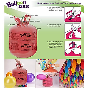 BLUE RIBBON, Helium Tank with 50 Balloons and White Ribbon + 12 Gold Balloon Weights + Plus Balloon Tying Tool