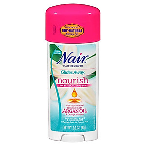 Nair Hair Remover Glides Away Nourish with Argan Oil 3.3 Ounce (97ml) (3 Pack)