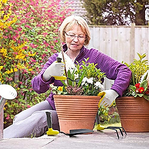 Garden Tools Set of 3 , Stainless Steel Gardening Kit, Upright Handle Garden Tool Set for Hand Joint Damage/Arthritis, Garden Tools Gifts