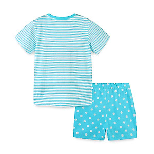 Baby Girls Summer Clothes,Cotton Watermelon Short Sleeve T-shirt and Shorts Outfit Set Raspberry 2t