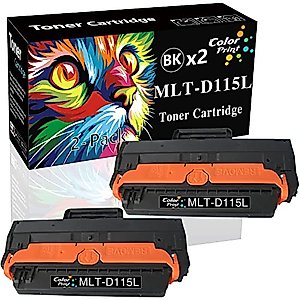 (2-Pack, Black) ColorPrint Compatible MLT-D115L Toner Cartridge Replacement for Samsung D115L MLTD115L 115L Used for Xpress SL-M2820 M2830DW M2880FW 2620ND M2670 SL-M2870FW SL-M2870 SL-M2820DW Printer