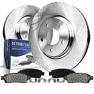 Detroit Axle - Front Brake Kit for Town & Country Dodge Grand Caravan Journey VW Routan Ram C/V Replacement Disc Brakes Rotors Ceramic Brake Pads: 11.89" inch Rotor