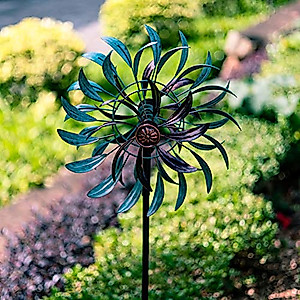 VEWOGARDEN 360° Outdoor Wind Spinner, Wind Sculpture Spinner with Metal Stake, Yard Art Decor for Patio, Lawn & Garden 63 * 13