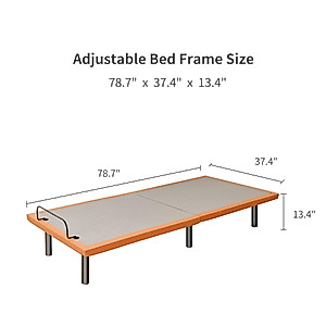 ESHINE Adjustable Bed Frame Smart Bed - Ergonomic Electric Bed Base, Foot & Head Incline, APP Control, Wireless Remote, Zero Gravity, Anti-Snore, Twin XL, 2000 Series