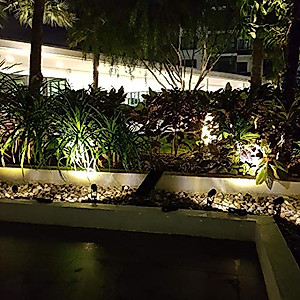 4-Spotlight Mini 50X Solar-Powered LED Spotlight (Warm White LED), Black Finish, Outdoor Garden Yard Landscape Downlight