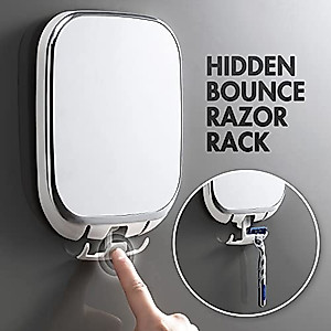 TAILI Shower Mirror Fogless for Shaving NO-Drilling & Removable Anti-Fog Mirror with Razor Holder Wall Mounted for Suction Shatterproof Bathroom, Bedroom, Vanity Countertop, Traveling