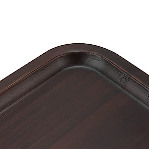 JOIKIT 14 x 5.9 Inch Walnut Wooden Rectangle Tray, Bathroom Tray Platter Solid Wood Decorative Serving Tray Plate for Cookie, Bread, Cheese, Coffee, Tea