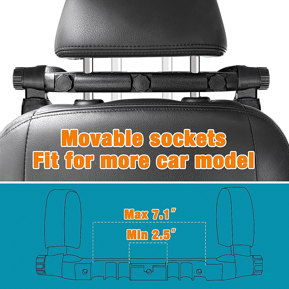 JZCreater Car Headrest Pillow, Head Neck Support Pillow, Car Seat Headrest for Kids, 180° Adjustable U Shaped Car Sleeping Pillow Cushion for Kids Adult (Black)