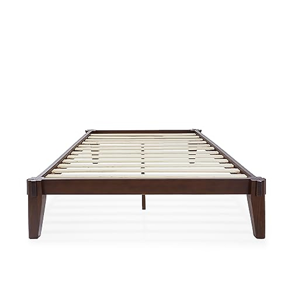 Bme Chalipa 14” Full Size Bed Frame - Wood Platform Bed - Wood Slat Support - No Box Spring Needed - Easy Assembly - Minimalist & Modern Style, Walnut