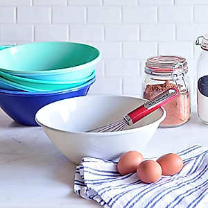 Youngever 10 inch 100 Ounce Plastic Mixing and Serving Bowls, Popcorn Bowls, Salad Bowls, Chip and Dip Serving Bowls, Set of 9 (Coastal)