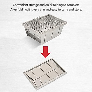 Camping Fire Pit, Foldable Campfire Grill with Storage Bag, Barbeque Grill, Lightweight Camping Grills, Camping Campfire Grill for Fireplace Outdoor Bbq Camping Fire Pit Stainless Steel Grills