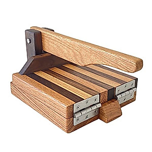 Central Coast Woodworks Hardwood Tortilla Press - Red Oak & Walnut- 8 inch