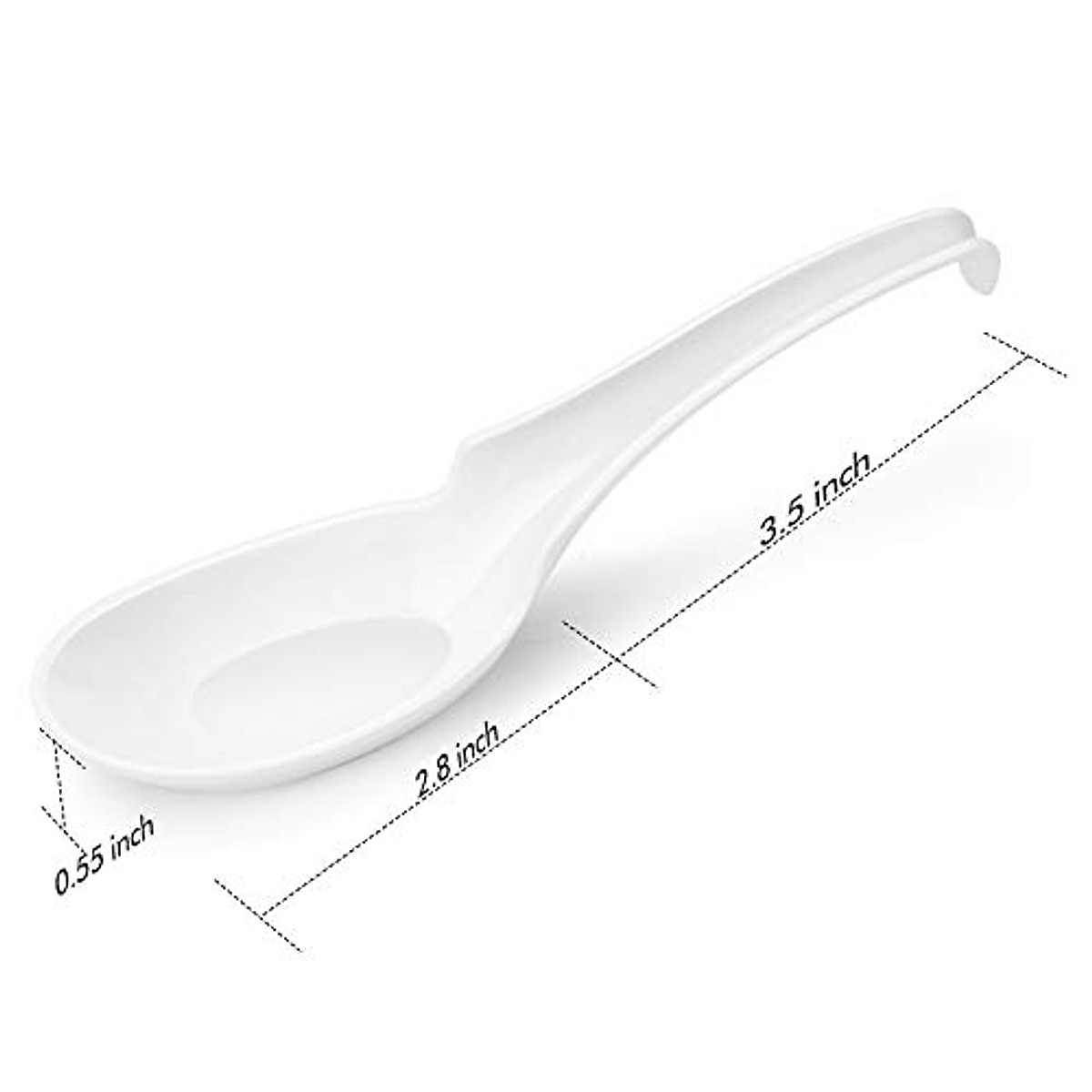 Hiware 12-piece Asian Soup Spoons, Rice Spoons, Chinese Won Ton Soup Spoon - Notch and Hook Style, White