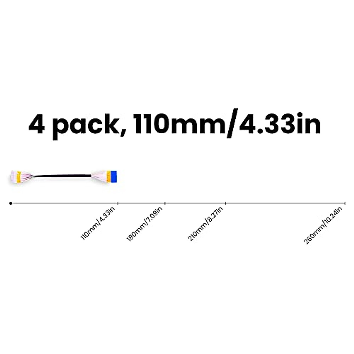 4 Pack Raspberry Pi Camera and Display Cable, 15 Pin Round Flexible CSI Cable, 110mm/4.33in, for Raspberry Pi 3B+, 3B, 2B