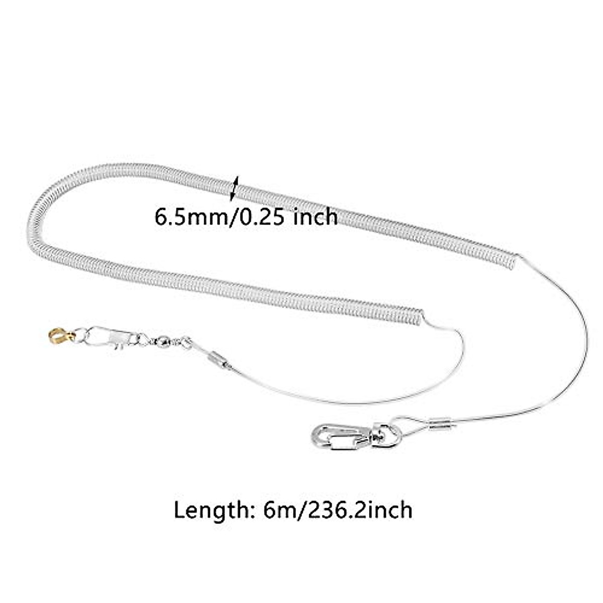 AYNEFY 6m Bird Flying Rope Parrot Bird Anti-bite Outdoor Flying Training Traveling Walking Rope Pet Bird Leash Kits Random Color (Foot Ring Dia. 6.5mm)