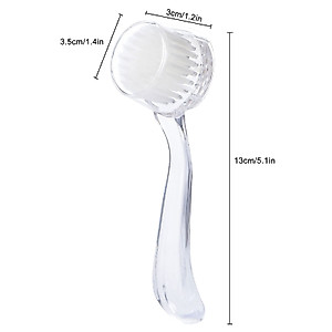 Facial Brush, Raploy 3 Pack Manual Exfoliating Face Brush Facial Cleansing Brush Face Brush Face Scrubber and Face Brush Cleanser Acrylic Handle for Massage Cleansing (Black,Clear,Purple)