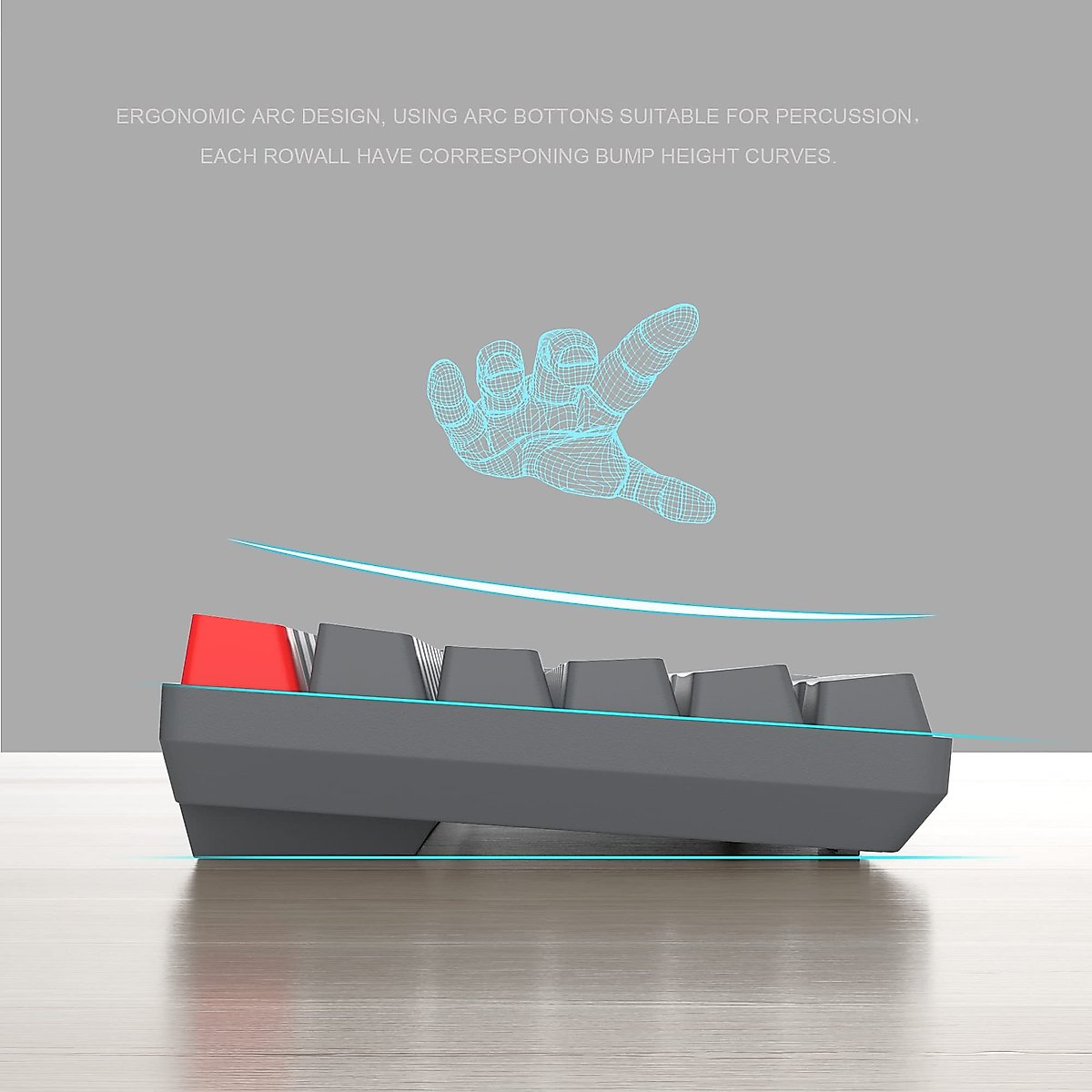 MageGee 100 Keys Mechanical Gaming Keyboard, Red Switch, 96% Compact Layout LED Blue Backlit Wired Keyboard with Numpad Arrow Keys, for PC Laptop, for Game and Office, Grey Black