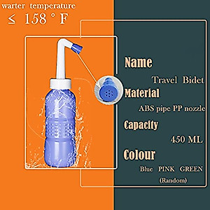 Portable Bidet for Travel, Handheld Travel Bidet for Women Men, Personal Sprayer Bidet, 450ml & 15.2 fl.oz
