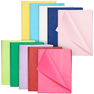 120 Sheets of 20 x 26" Tissue Paper for Gift Bags Wrapping, 10 Assorted Colors, Bulk for Arts, Crafts, Packaging, Party Decor