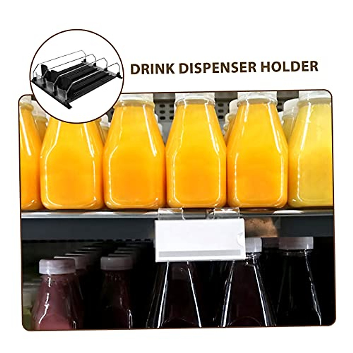ULTECHNOVO Soda can Organizer Soda can Organizer Drink Refrigerator Storage Mini Refrigerator 3pcs Drink Pusher Ball Black Abs Slide Rail Mini Water Bottle Pusher Glide