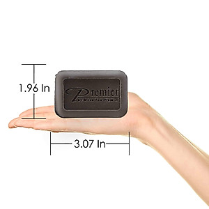 Premier Dead Sea Mineral MUD bar Natural body wash, face wash, hand soap, for all Skin Types. Therapeutic and Antibacterial, helps with Acne, Rosacea, Eczema and Psoriasis, 3.4 Oz