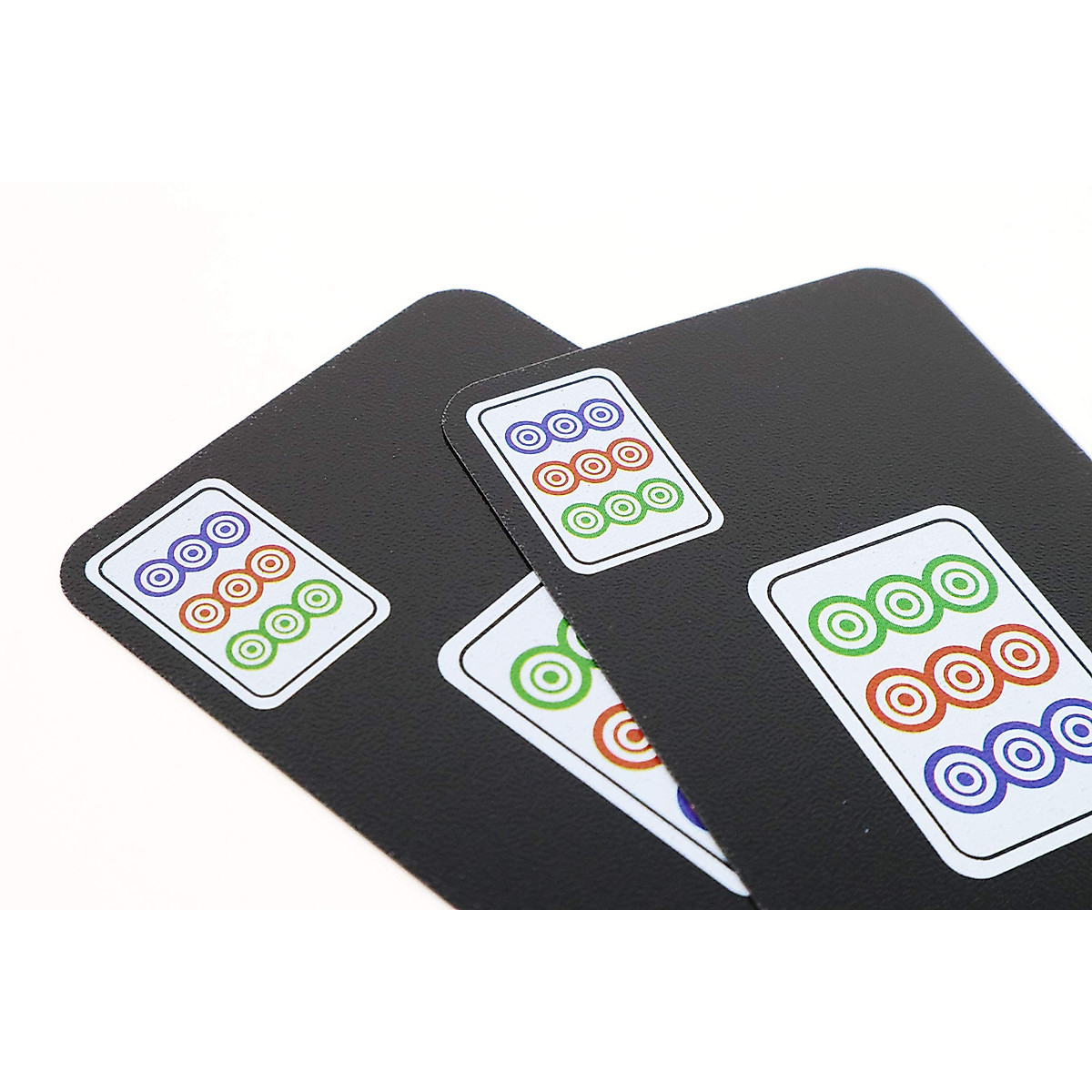 Funrarity Chinese Mahjong Cards Deluxe Set 144 Playing Cards with 2 Dice and Travel Bag (Mah Jong, Mahjongg, Mah-Jongg, Mah Jongg, Majiang) Plastic PVC Portable Durable Waterproof Black