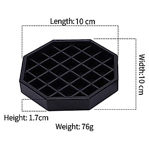 Octagon Coffee Drip Tray by Hard Black Plastic for Coffee Countertop (4" - 4 Pcs)