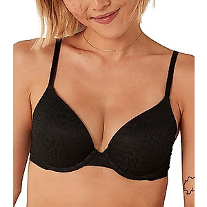 Victoria's Secret Pink Wear Everywhere Push Up Bra, Lace, Padded, Smoothing, Bras for Women, Black (34B)