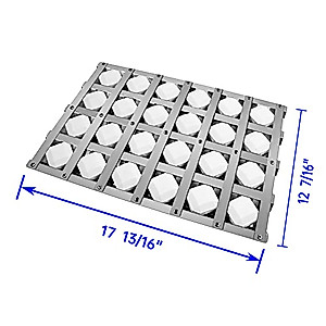 Folocy 17.8125" Grill Heat Plates BBQ Grill Briquette Tray, Stainless Steel Heat Shield Flame Tamer with 72 Ceramic Briquettes for Alfresco ALX2-30C, ALX2-42C, ALX2-42RFG, ALX2-56, ALX2-56BFG