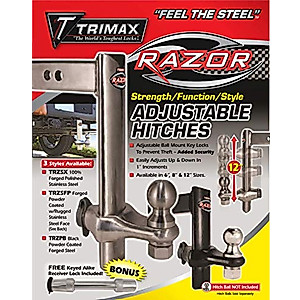 Trimax TRZ8PB Black 8" Powder Coat Drop Hitch