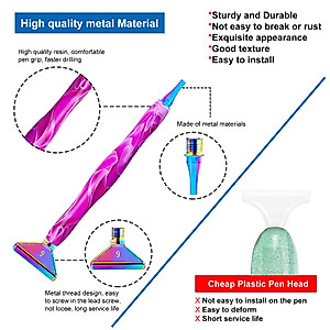 Diamond Painting Pen Accessories Tools Set,1PCS Diamond Art Pen and 12Pcs Colorful Metal Screw Thread Multi Placer Tips,Diamond Painting Drill Pens for DIY Diamond Art