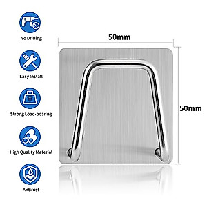 Adhesive Sponge Holder for Kitchen Sink, SUS304 Stainless Steel Scrubber Hanger Caddy Accessories Storage Rack Stand for Scratch Scrub Dishcloth Dishrag Wool Exfoliator Strainer Stopper