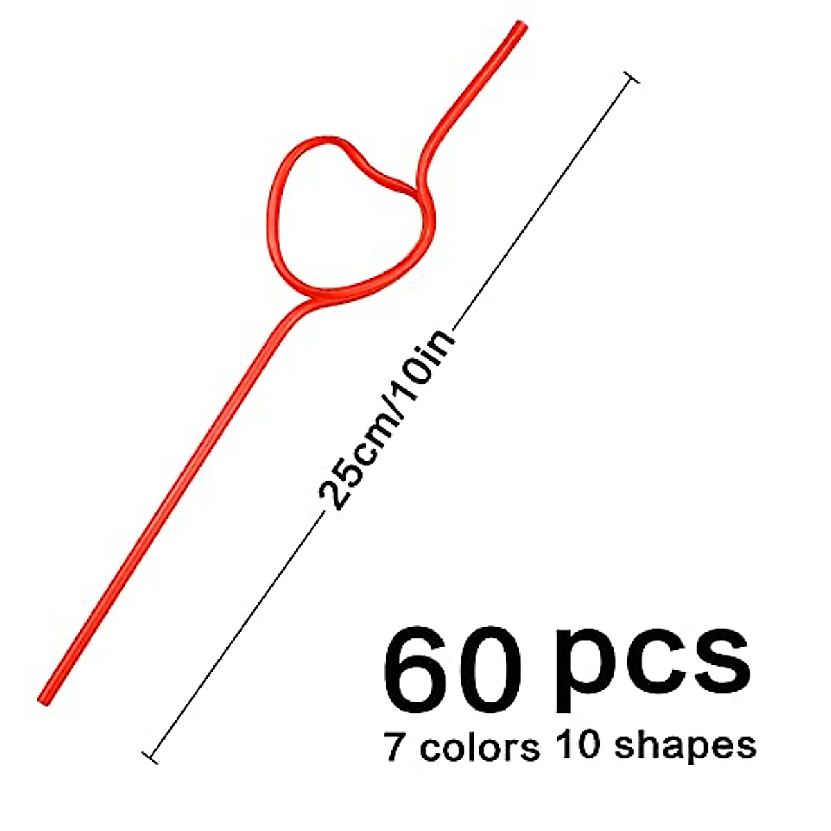 VOKOY 60pcs Crazy Loop Straws, Colorful Reusable Drinking Straws Funny Straws for Kids, Birthday Party, Parties, Carnivals