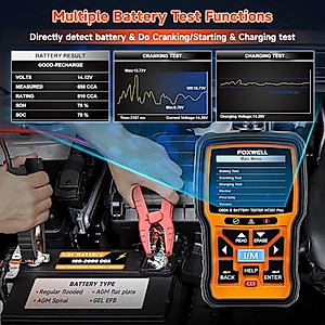 FOXWELL NT301 Plus 2 IN1 OBD2 Scanner Battery Tester, OBD2 Scanner Diagnostic Tool Check Engine Car Code Reader, 12V 100-2000 CCA Battery/Charging/Cranking Test, EVAP Live Data, Full OBDII Diagnosis