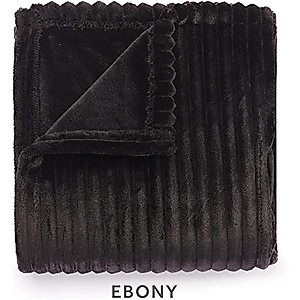 Sunbeam Royal Posh Ribbed Ebony Heated Personal Throw / Blanket, Cozy-Warm, Adjustable Heat Settings