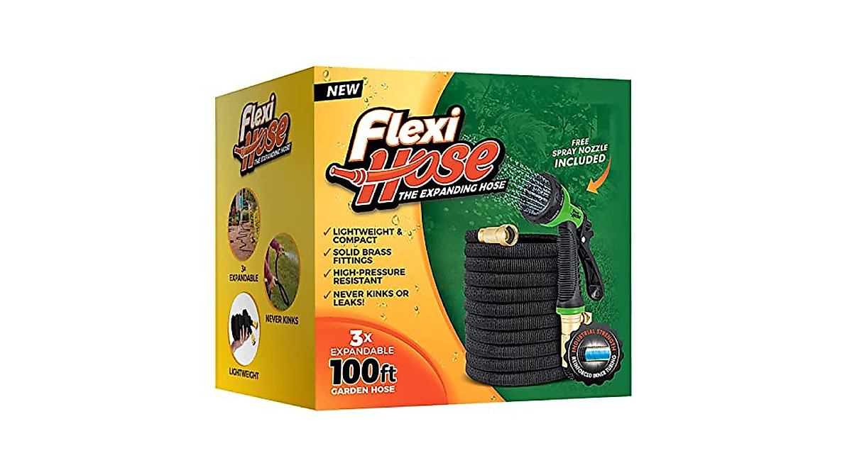 Flexi Hose 100ft - Lightweight & No-Kink Garden Hose