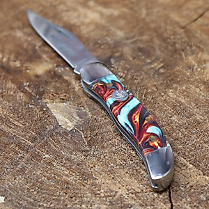 WHISKEY BENT HAT CO. Mini Hunter Folding Pocket Knife 2.75" Closed Length 440C Stainless Steel Blade (Copper Canyon)