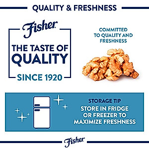 Fisher Chef's Naturals Walnut Halves & Pieces Pantry Pack PET 22 oz, 100% Unsalted Walnuts for Baking & Cooking, Snack Topping, Great with Yogurt & Cereal, Vegan Protein, Keto Snack, Gluten Free, 100% Recyclable