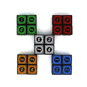 CREEBUY 16Pcs Dice Counters Token Loyalty Dice D6 Glitter Dice Cube Compatible with MTG,Magic The Gathering, CCG, Card Games Accessory(Nebula Dice)